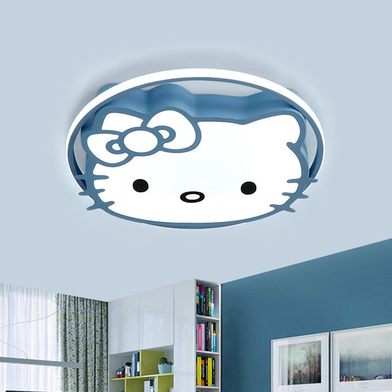 Acrylic Cartoon Cat Flushmount Fixture Kids LED Flush Ceiling Light in ...