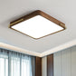 Contemporary LED Ceiling Light Brown Square/Rectangle Flush Mount ...