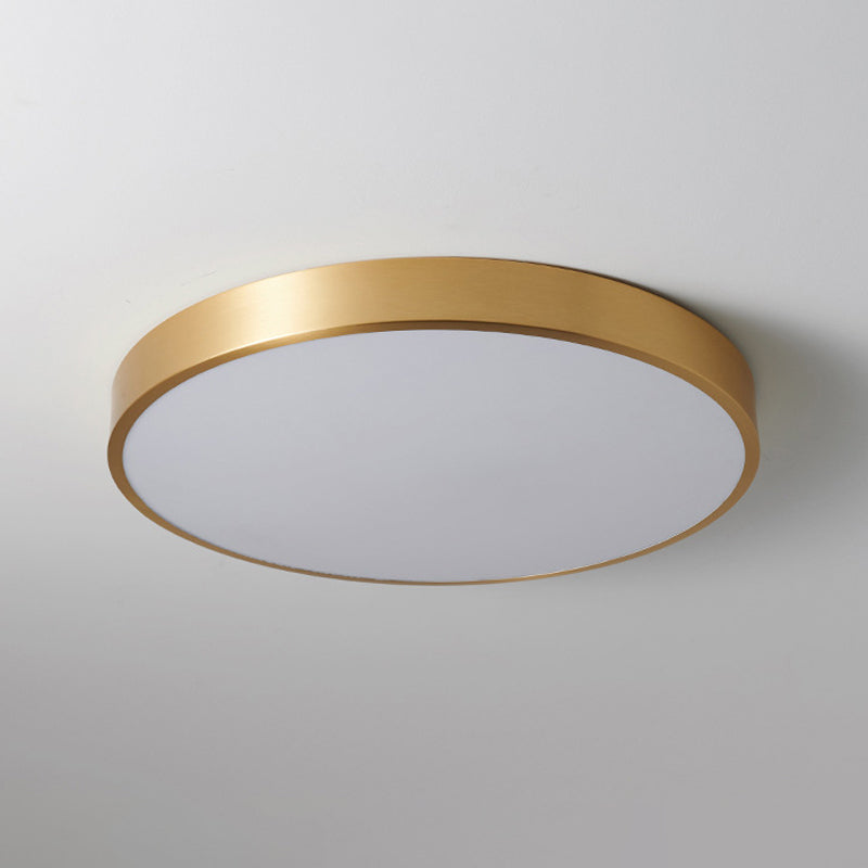Square/Round Metallic Flush Mount Modern LED Brass Ceiling Light ...