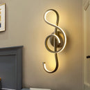 Iron Musical Note Wall Mounted Lamp Modernist Black/White LED Surface ...