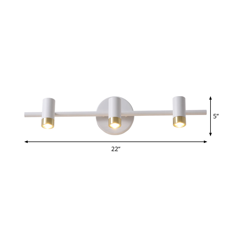 3-Arm Wall Mounted Light Fixture Minimalism Metallic 3 Heads Bathroom ...