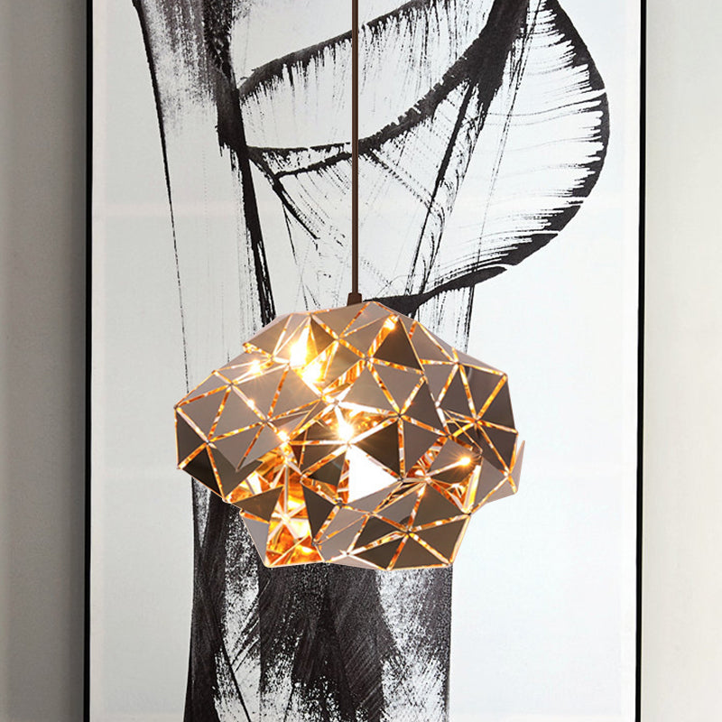 Metallic Irregular Polyhedron Pendant Light 1 Light Modern Hanging Lamp ...