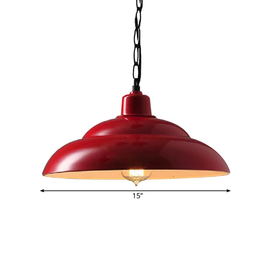 1 Light Hanging Lamp Vintage Style Double Bubble Metallic Suspension ...