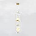 Double Light Oblong Hanging Pendant Lamp Post Modern Metal Suspension ...