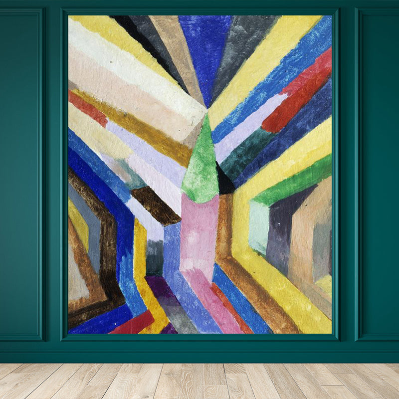 Modern Color Block Abstract Mural Pastel Moisture Resistant Wall Decor ...