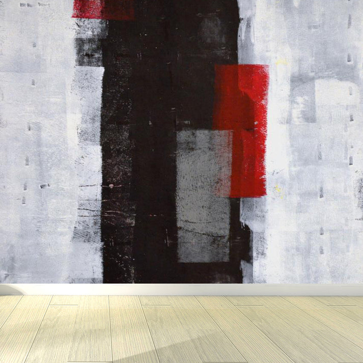 Modern Color Block Abstract Mural Pastel Moisture Resistant Wall Decor ...