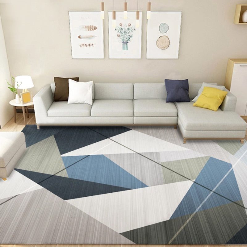 Pastel Colorblock Indoor Rug Polypropylene Modernism Carpet Anti-Slip ...