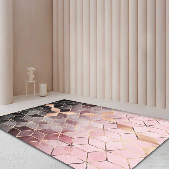 Gradient Color Matrix Patterned Rug Synthetics Bold Area Rug Easy Care ...