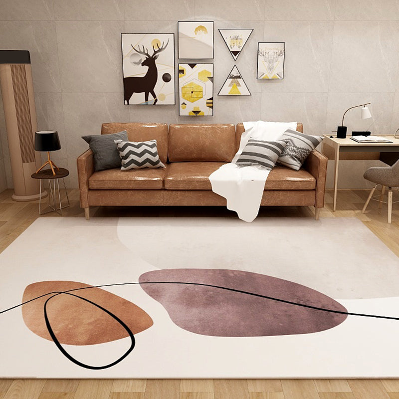 Nordic Sitting Room Rug Pastel Colorblock Abstract Carpet Synthetics ...