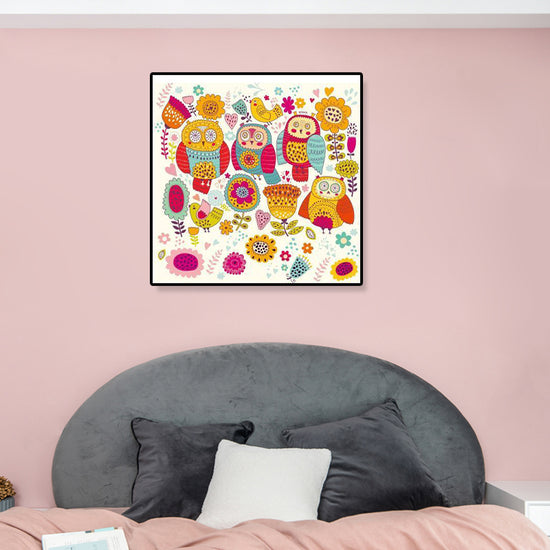 Colorful Cartoon Wall Art Decor Illustration Animal Canvas Print for ...