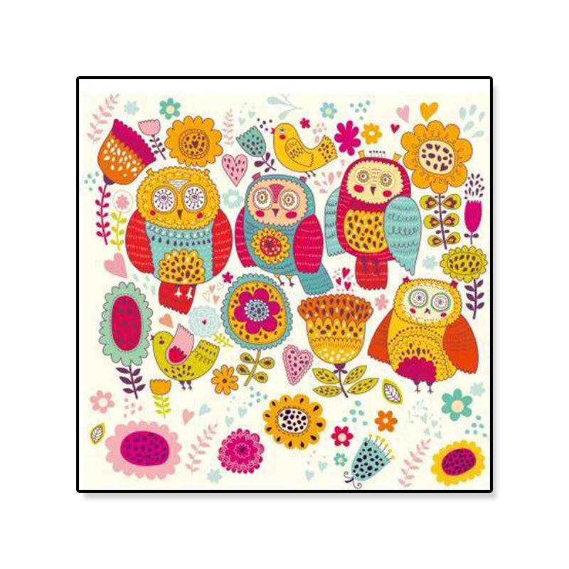 Colorful Cartoon Wall Art Decor Illustration Animal Canvas Print for ...