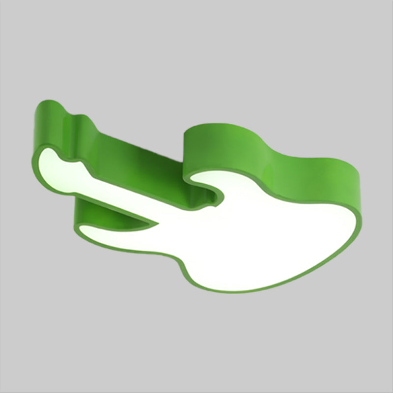 Acrylic Guitar Ceiling Lighting Modernist Red/Yellow/Green LED Flush ...