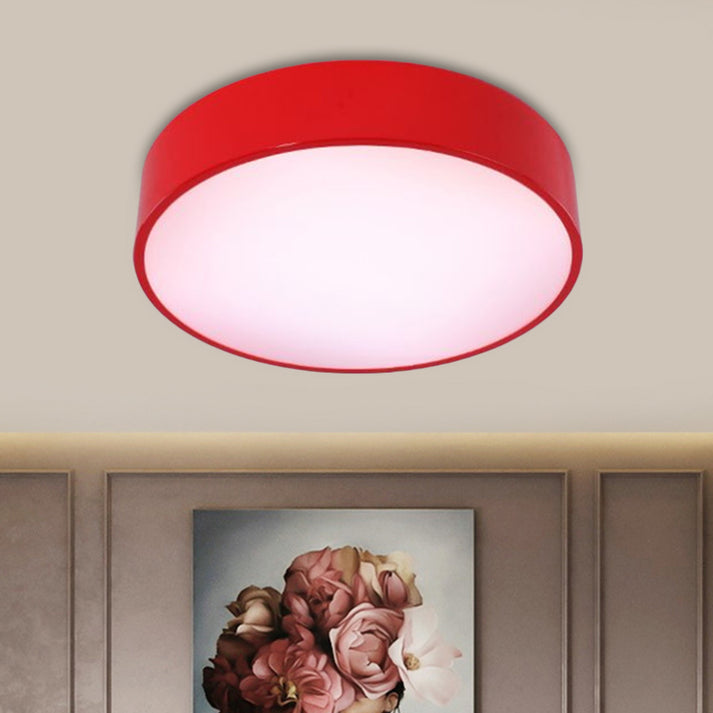 Circular Acrylic Ceiling Mounted Fixture Children Style Red/Yellow/Blue ...
