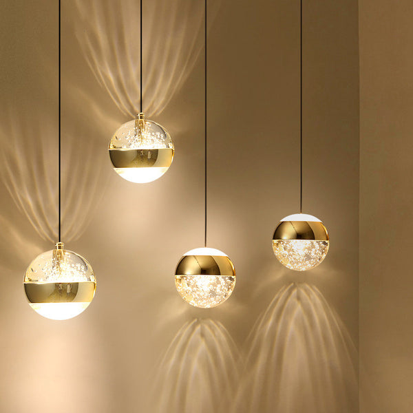 Simplicity Sphere Pendant Light Crystal Ball 1 Bulb Bedroom Suspended ...