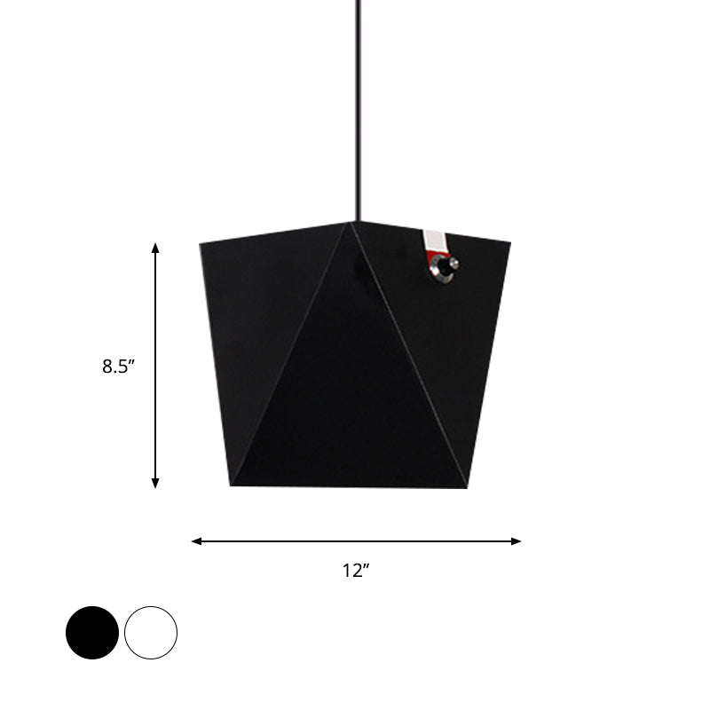 Metallic Trapezoid Hanging Light Fixture Nordic Black/White LED Pendant ...