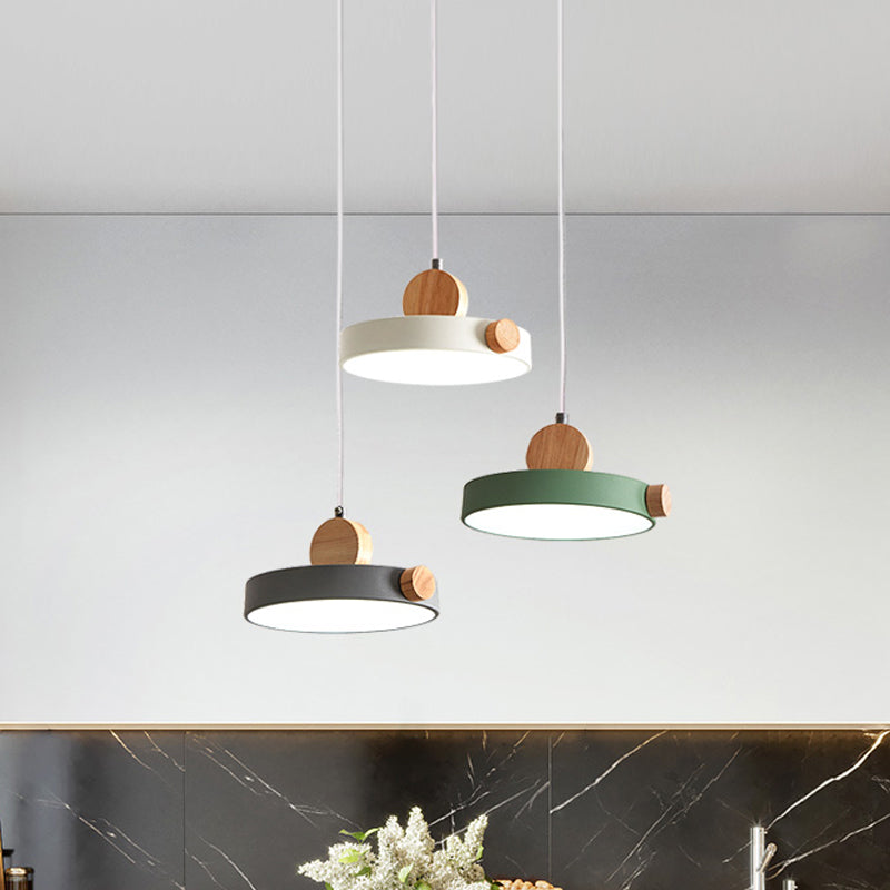 Grey/White/Green Round Hanging Light Nordic LED Acrylic Ceiling ...