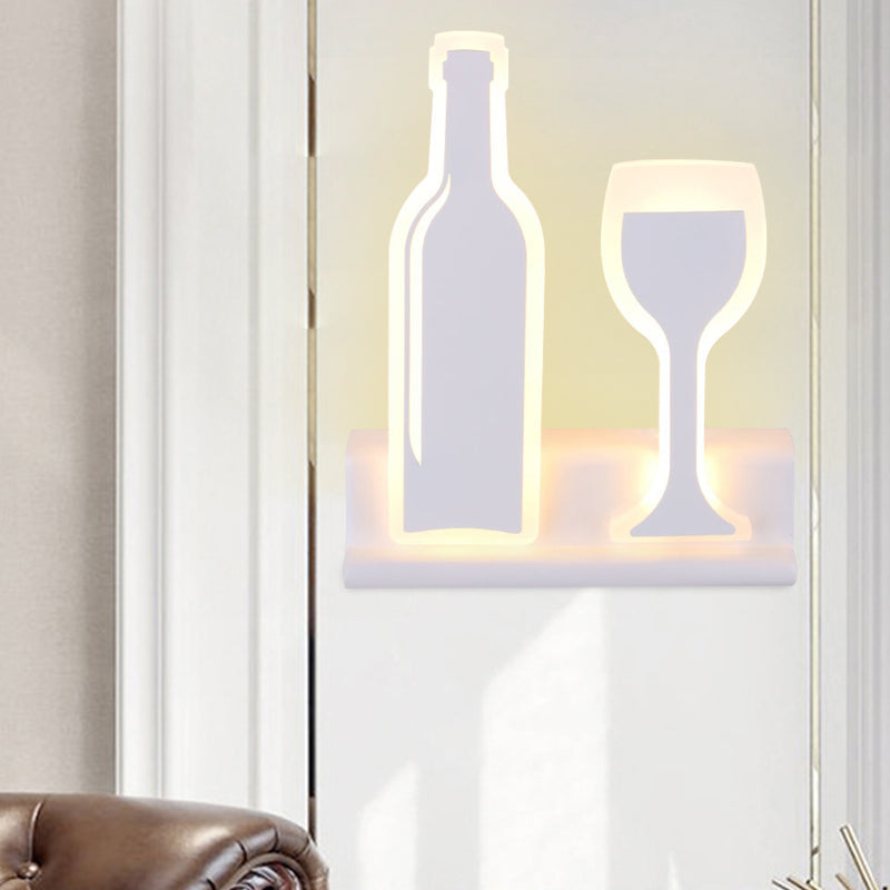 Wine Set LED Sconce Light Modern Acrylic 1 Light Black/White/Chrome ...
