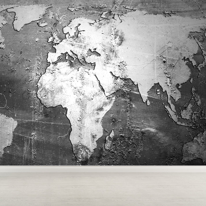 Full Size Illustration Modern Mural Wallpaper with Various World Map in ...