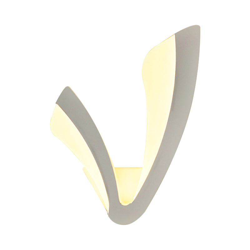 Simple Style Horn Shaped Wall Light Acrylic White LED Sconce Light for ...