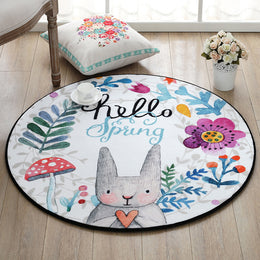 Cutest Cartoon Rug Multicolored Animal and Flower Print Carpet ...