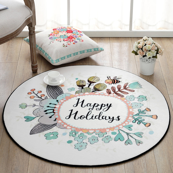 Cutest Cartoon Rug Multicolored Animal and Flower Print Carpet ...