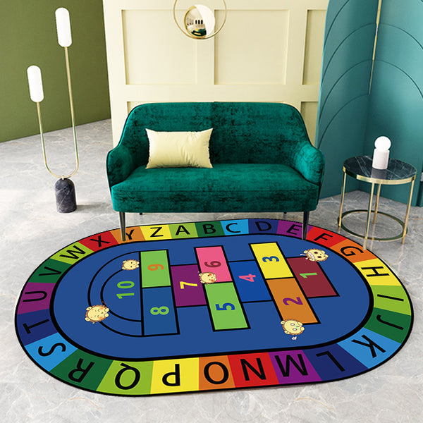 Multicolor Kids Room Rug Cartoon Alphabet Letters and Numbers Carpet ...