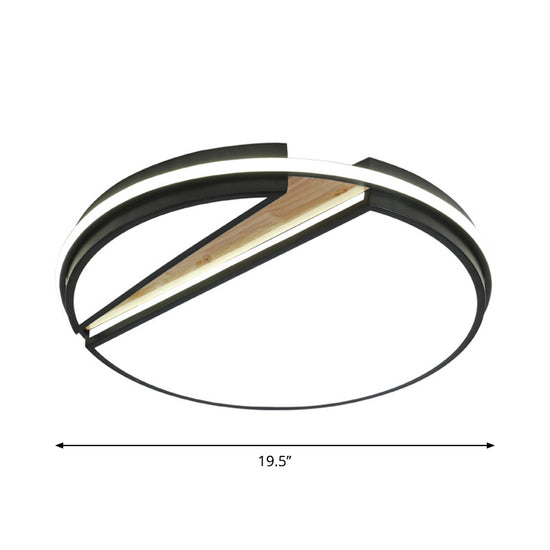 Modern Circle Segment Flush Mount Metal Bedroom LED Close to Ceiling ...