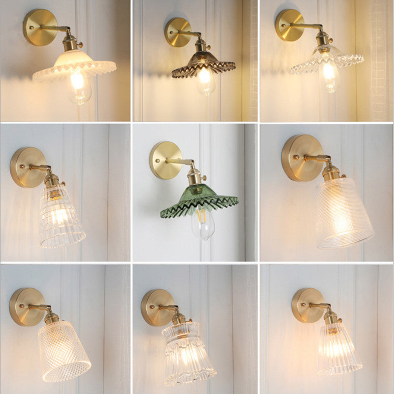 Conical Rotating Wall Light Kit Postmodern Clear Ribbed/Grid Glass 1 ...