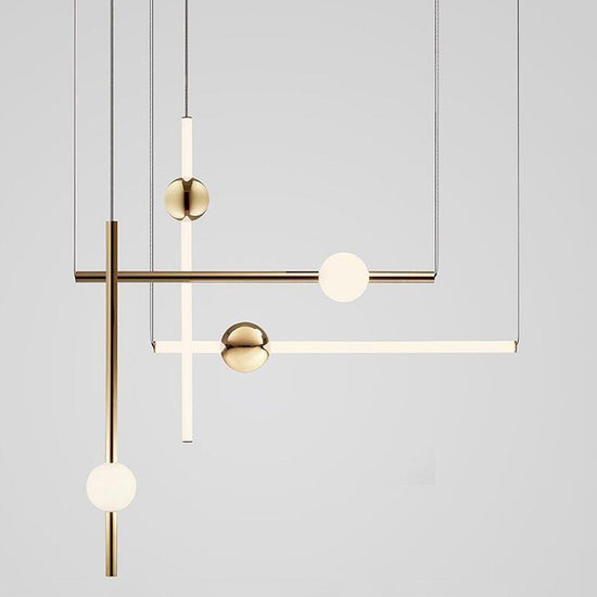 1-Head Bedside Drop Pendant Postmodern Gold/Clear Hanging Light with ...