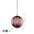 Globe Bedside Pendulum Light Blue/Smoke Grey/Purple Glass 1 Bulb ...