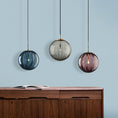 Globe Bedside Pendulum Light Blue/Smoke Grey/Purple Glass 1 Bulb ...