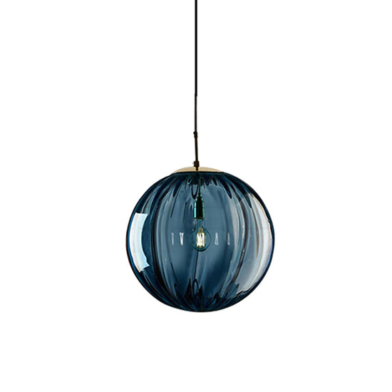Globe Bedside Pendulum Light Blue/Smoke Grey/Purple Glass 1 Bulb ...