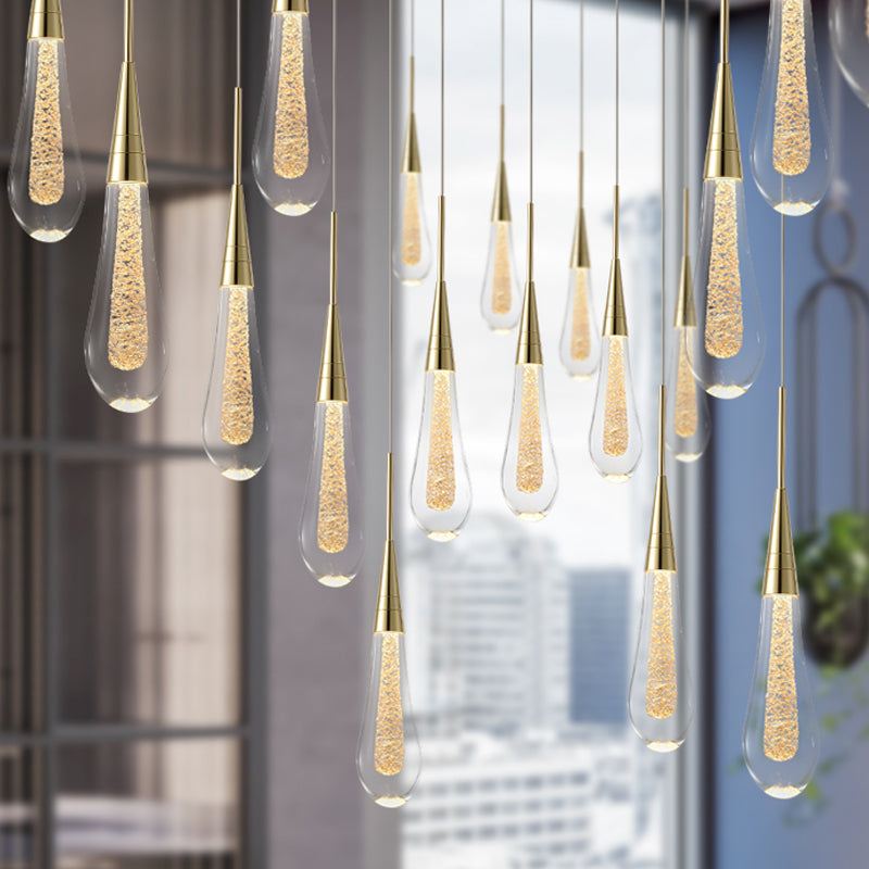 Stylish Modern Drop Shaped Pendant Clear Crystal 1 Light Dining Room ...