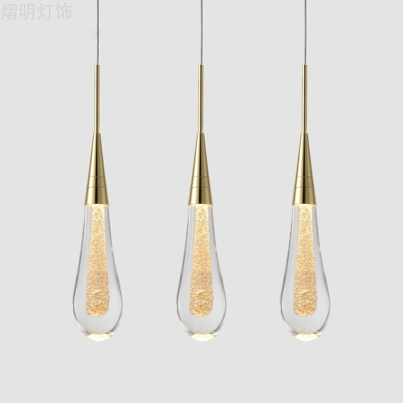 Stylish Modern Drop Shaped Pendant Clear Crystal 1 Light Dining Room ...
