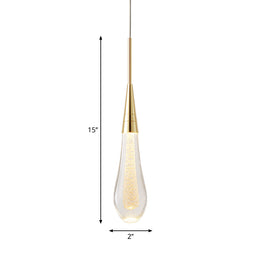 Stylish Modern Drop Shaped Pendant Clear Crystal 1 Light Dining Room ...