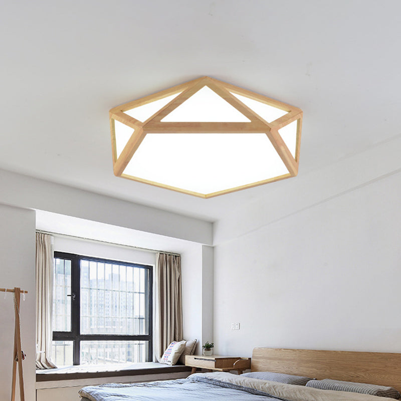 15"/19"/27" W Modern Pentagon Flush Mount Acrylic Bedroom LED Ceiling ...