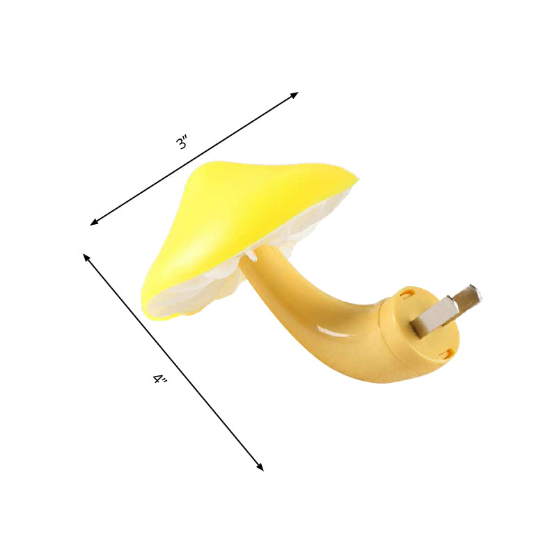 Lovely White LED Sconce Light Mushroom 1 Head Plastic Plug In Wall Lamp ...