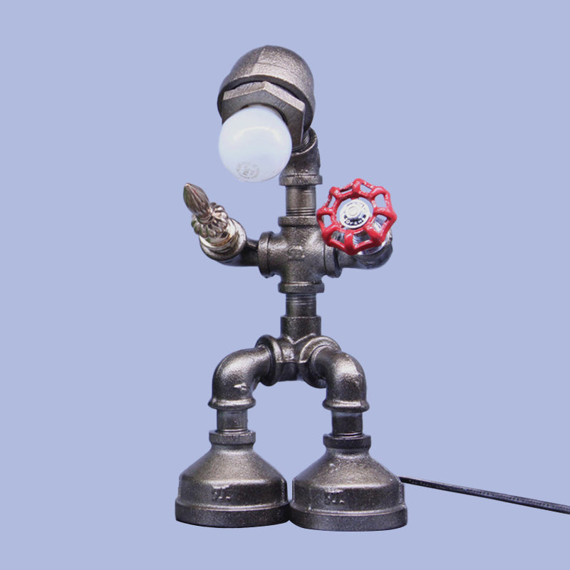 Silver Pipe Warrior Night Light Cyberpunk Iron 1 Head Boys Bedside ...