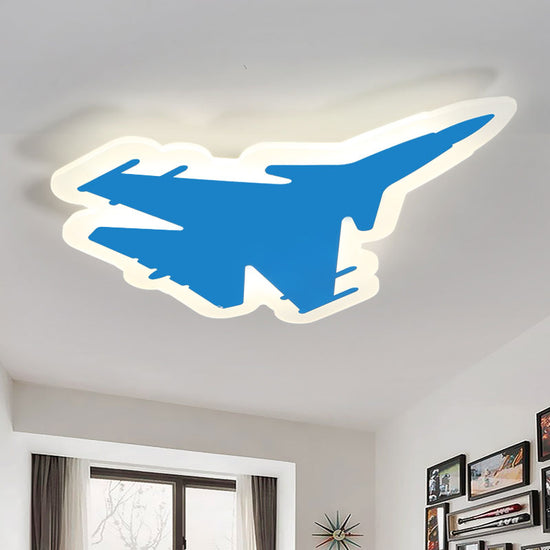 Fighter Plane Kid Bedroom LED Ceiling Light Acrylic Art Deco Flush ...