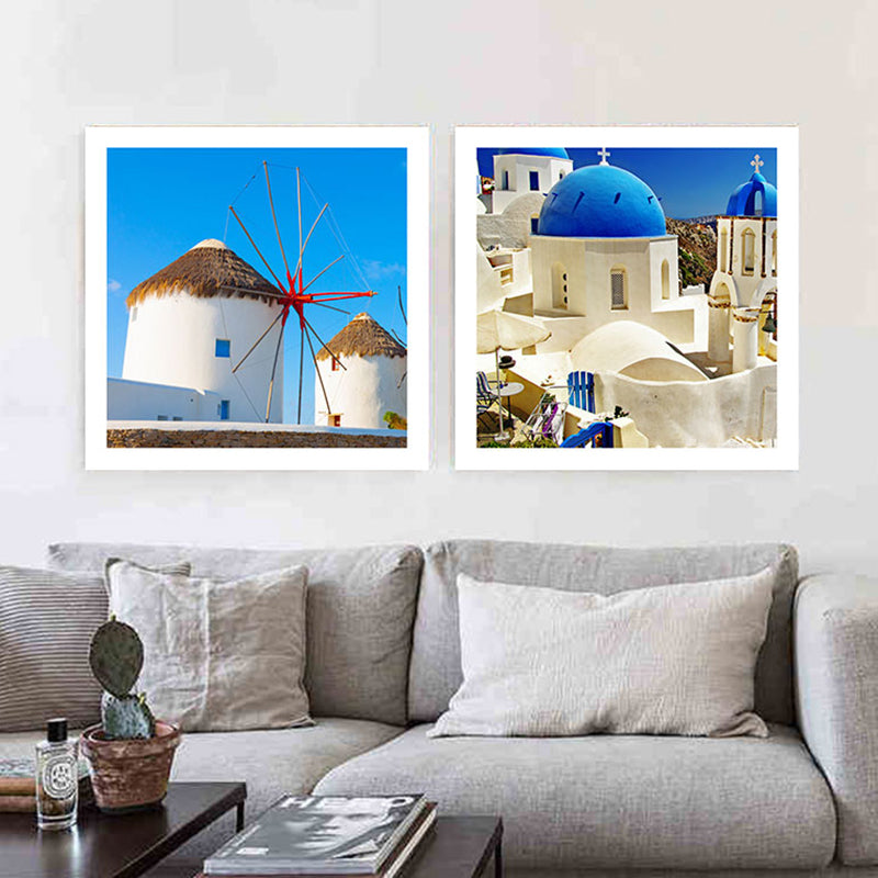 Soft Color Famous Building Wall Decor Landmark Global Inspired Textured ...