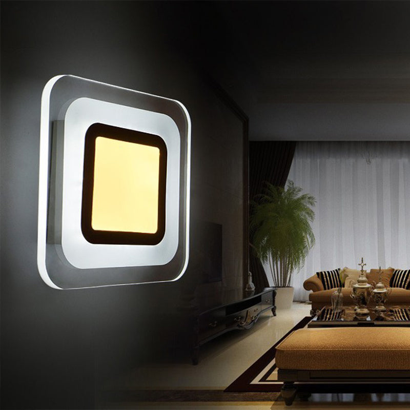 Ultrathin Square Living Room Wall Sconce Acrylic Minimalist LED Wall ...