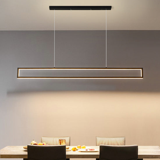 39"/47" Wide Rectangular Hanging Lamp Simplicity Aluminum Dining Room ...