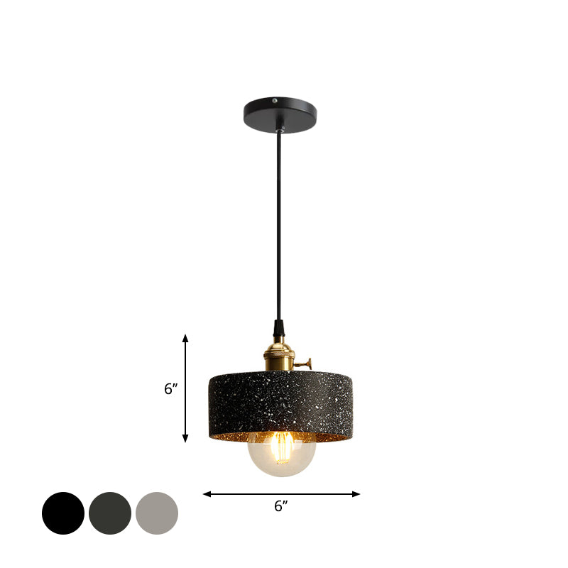 Single Bedside Drop Pendant Nordic Black/Grey Hanging Light with ...