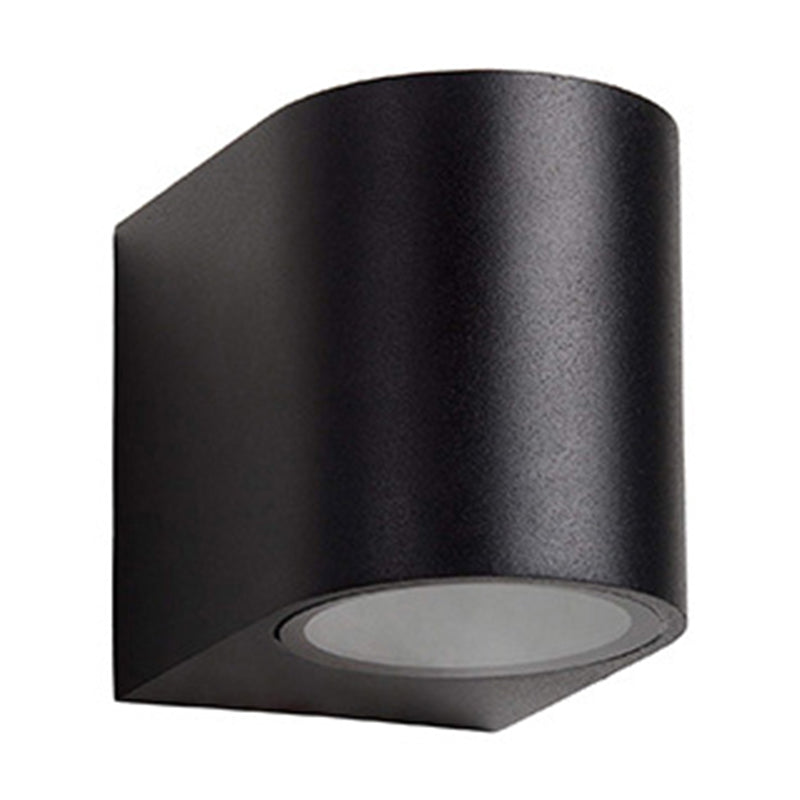 Modern 1/2-Light LED Outdoor Wall Mount Black Triangle/Cylinder ...