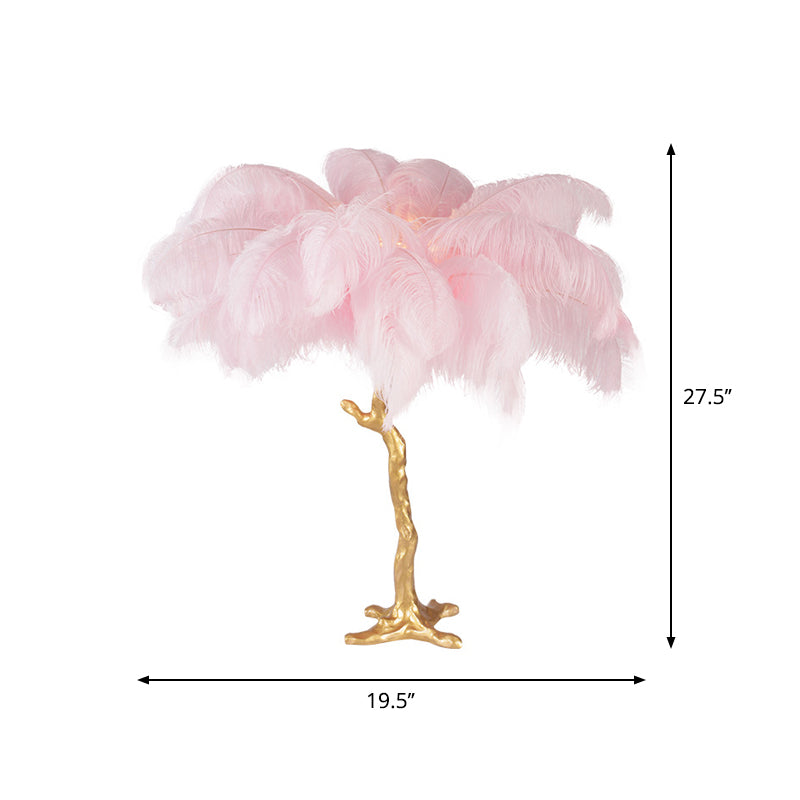 Creative Modern Coconut Tree Night Lamp Feather Single-Bulb Living Room ...
