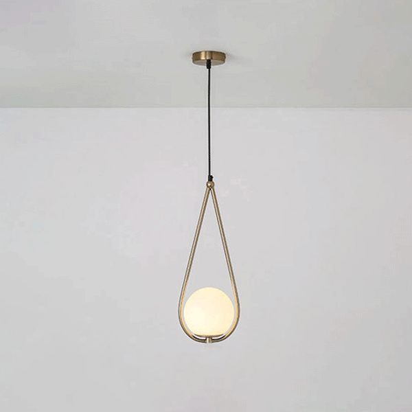 Metal Teardrop Hanging Ceiling Light Minimalism 1 Bulb Brass Finish ...