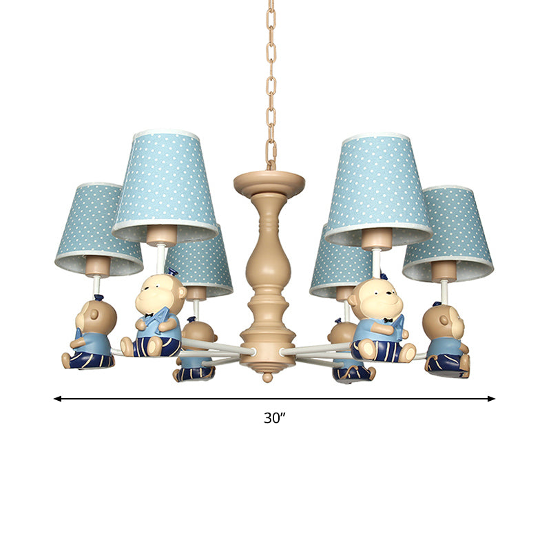 Animal-Themed Monkey Hanging Light Fabric and Resin Hanging Chandelier ...