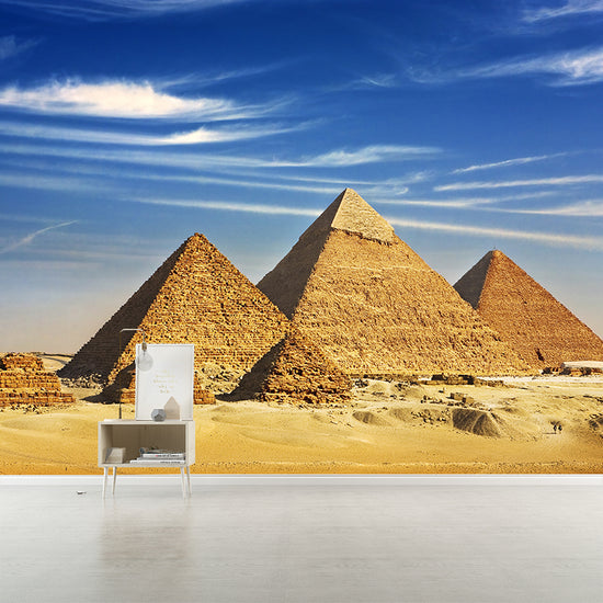 Soft Color Egypt Pyramids Mural Decal Nature Scenery Modern Waterproof ...