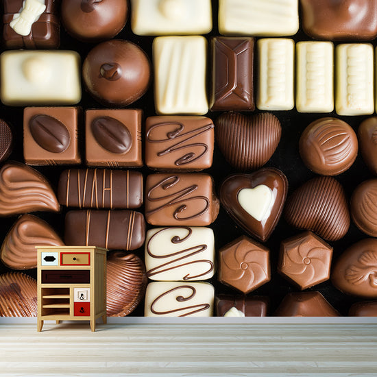 Chocolate Mural Wallpaper Soft Color Contemporary Wall Covering for ...