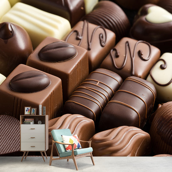 Chocolate Mural Wallpaper Soft Color Contemporary Wall Covering for ...